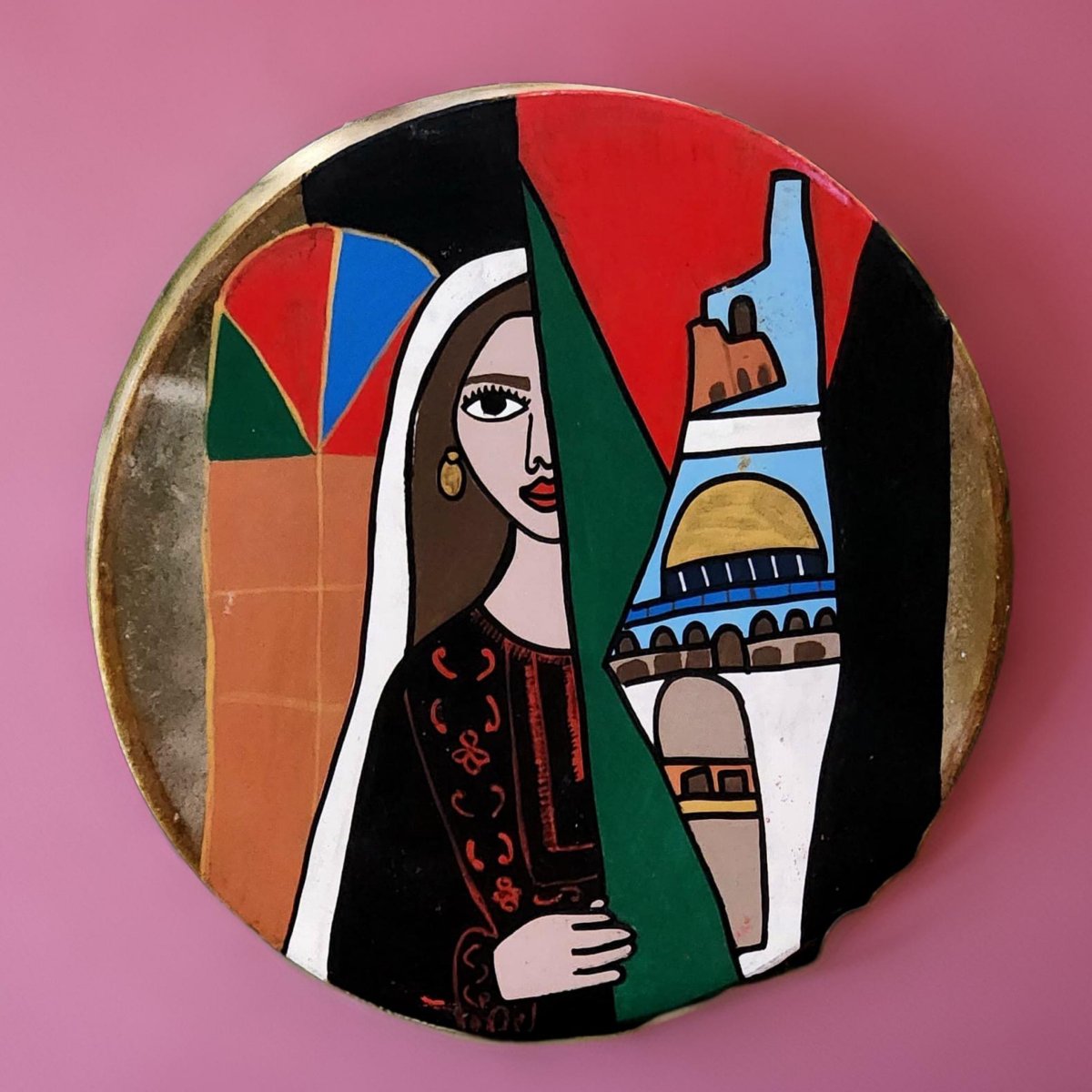 Handcrafted Daf Drum - Goat Skin & Wood - Palestinian Design – Rassme