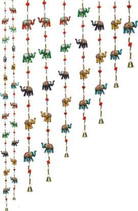 Handicrafts Indian Fabric Hanging Elephants String decoration - Rassme