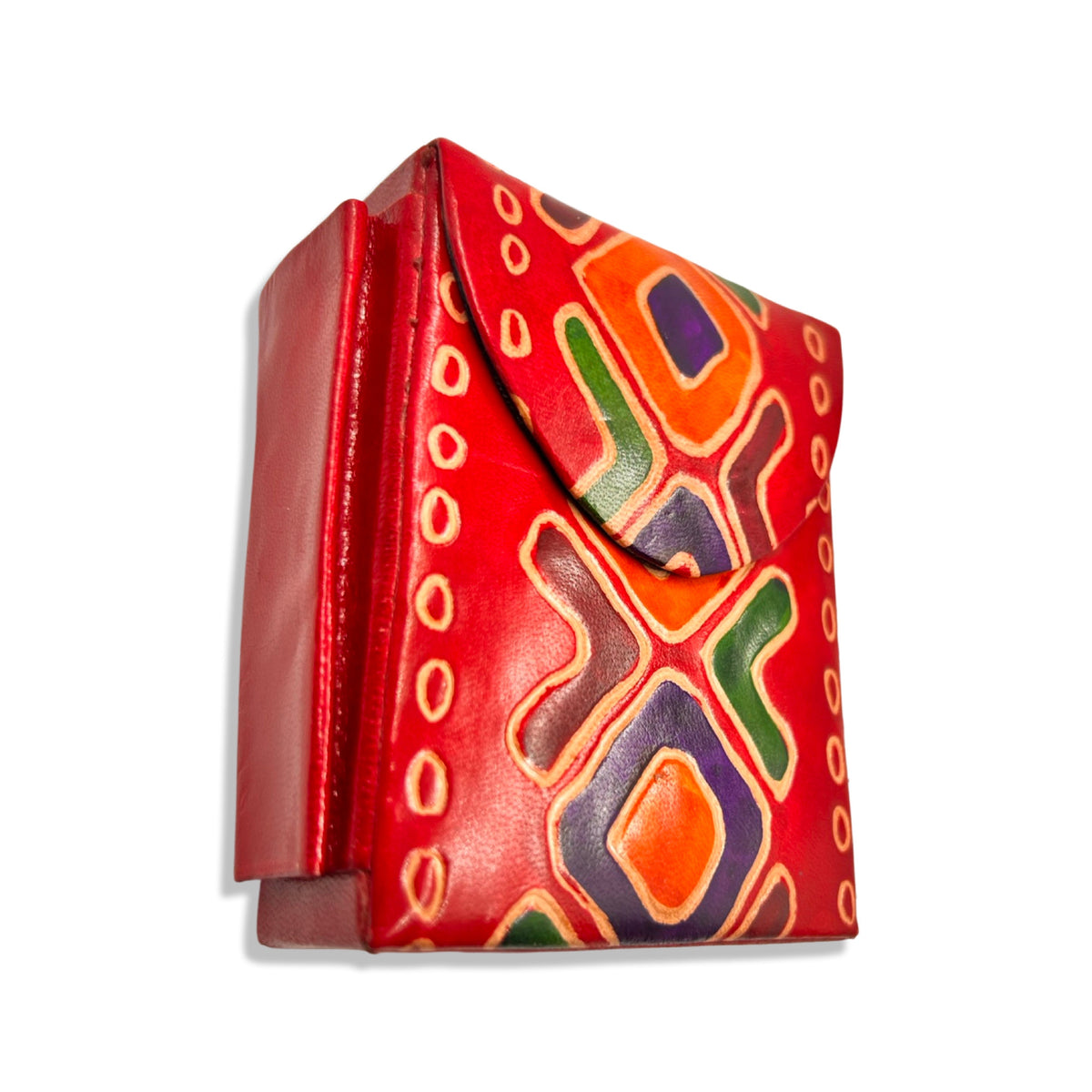 Red Leather Cigarette Pack Case Cover With Lighter Holder - Rassme
