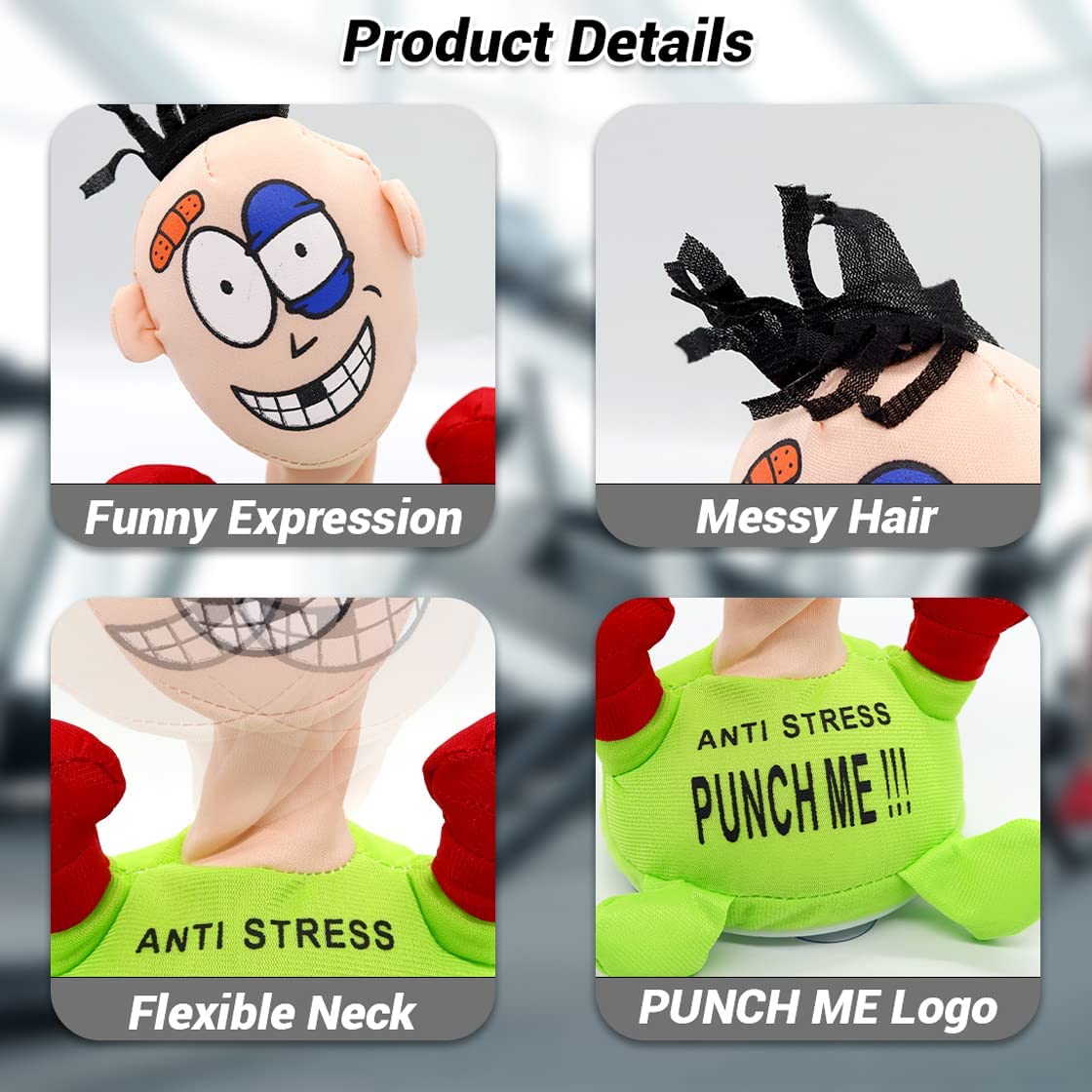 Stress Relief Toys, Electric Anti Stress Punch Me Plush Doll, Desktop ...