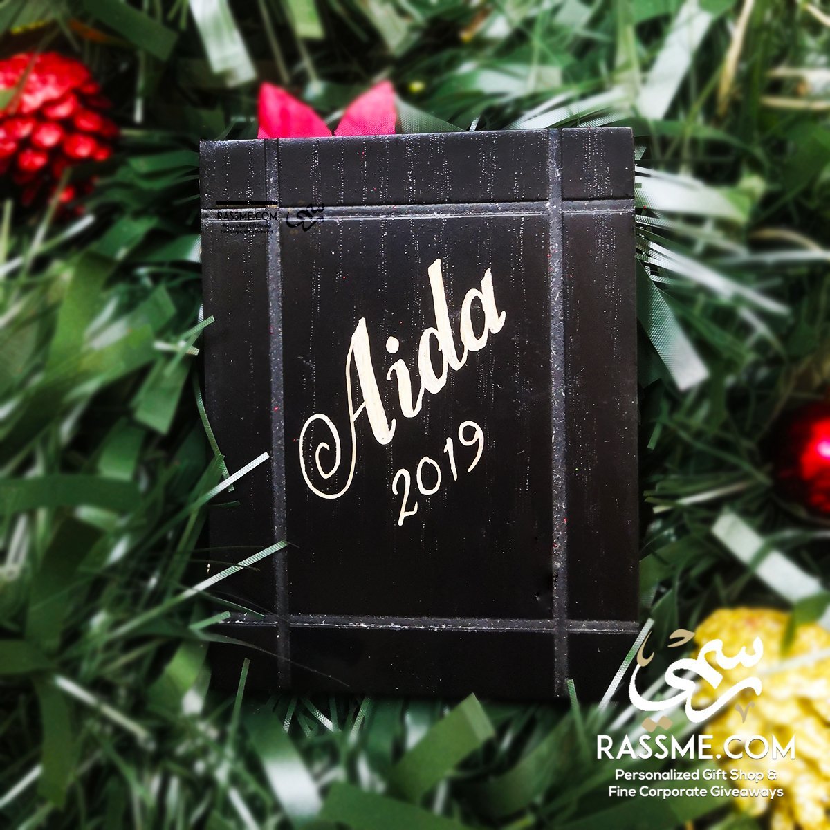 Personalized Open Book Box With Antique Scroll Leather Message - Rassme