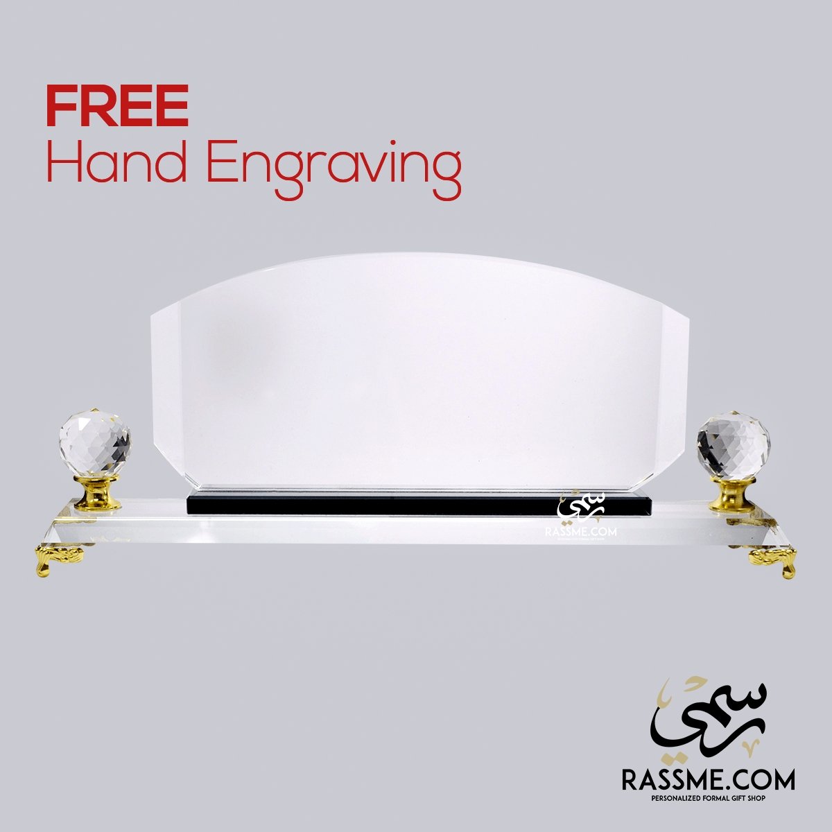 Luxury Crystal Desk Name Golden Stands - Rassme