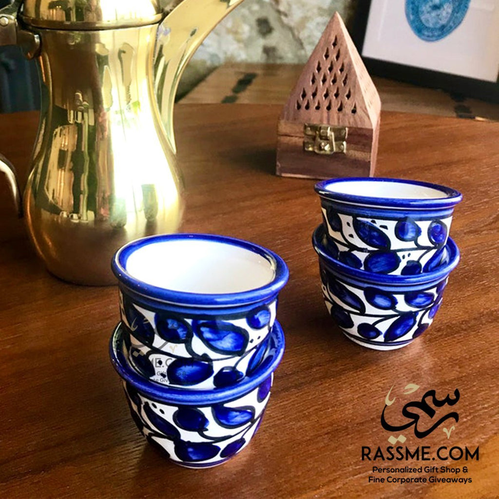 Arabian Coffee Cups Made in Palestine Hand Painted Palestinian Ceramic ...