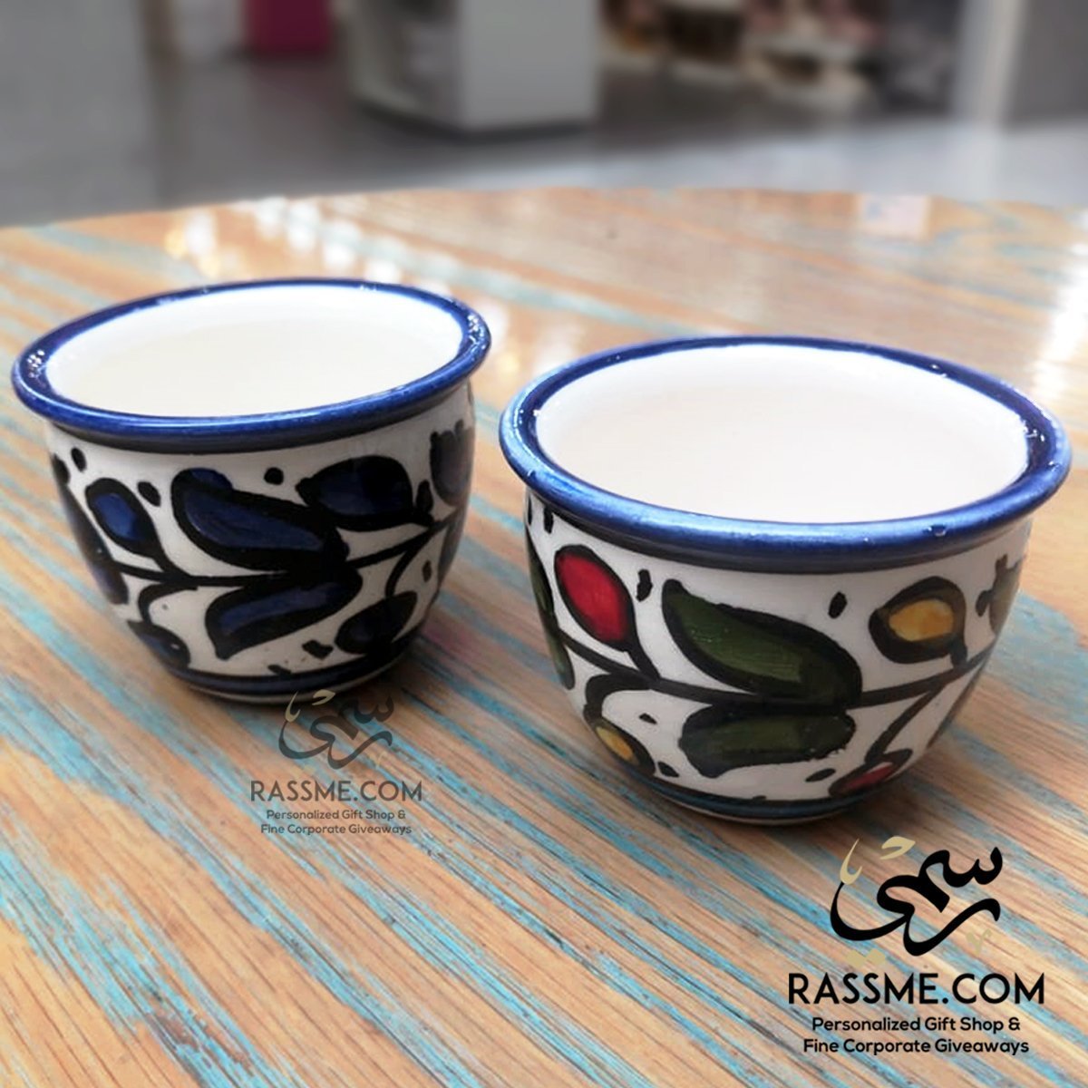 Arabian Coffee Cups Made in Palestine Hand Painted Palestinian Ceramic ...