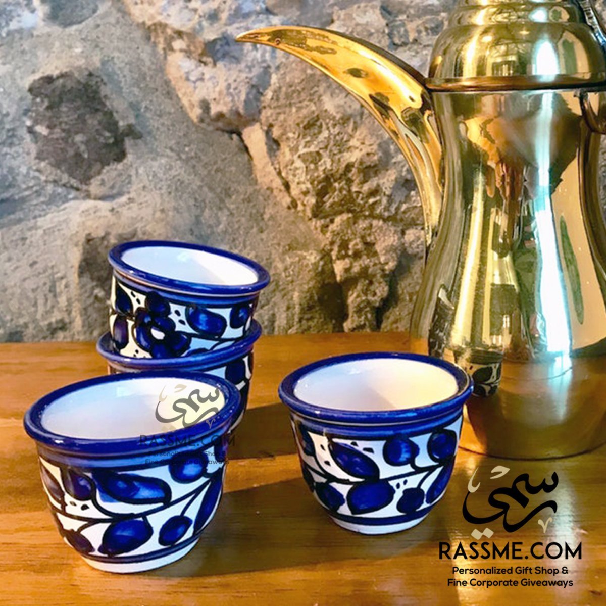 Arabian Coffee Cups Made in Palestine Hand Painted Palestinian Ceramic ...