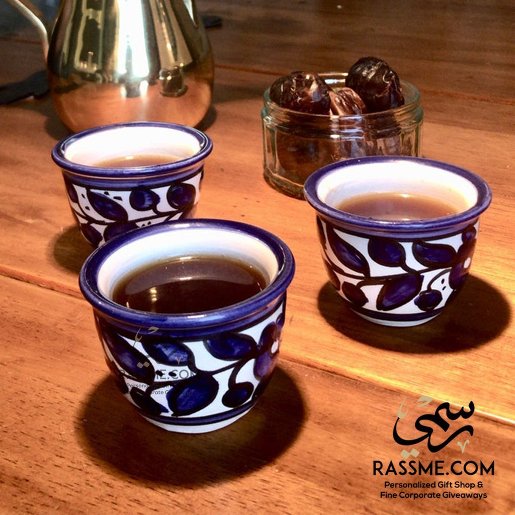 Arabian Coffee Cups Made in Palestine Hand Painted Palestinian Ceramic ...