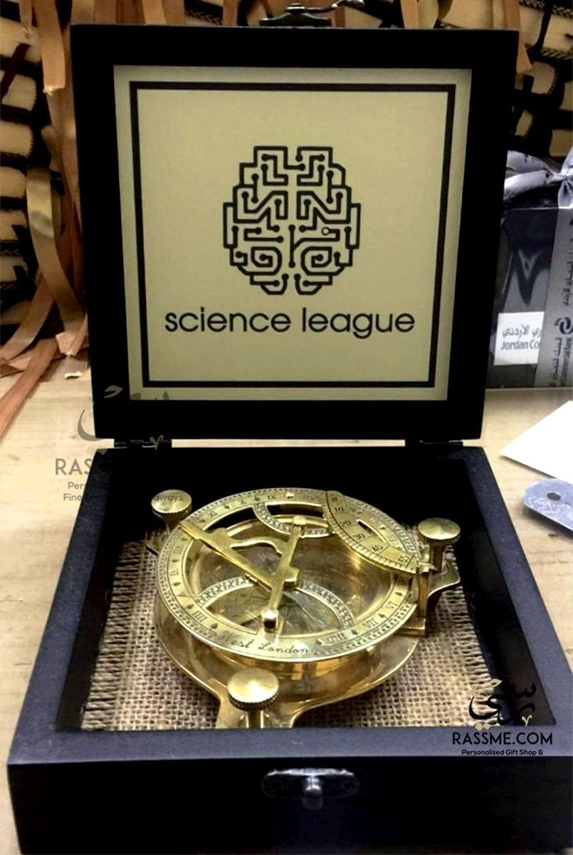 Personalized Astrolabe Compass Solid Brass with wooden Box - Rassme