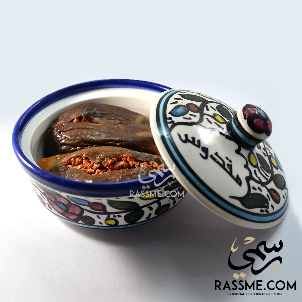 Handmade Palestinian Ceramic Makdous Bowl Pottery - Rassme