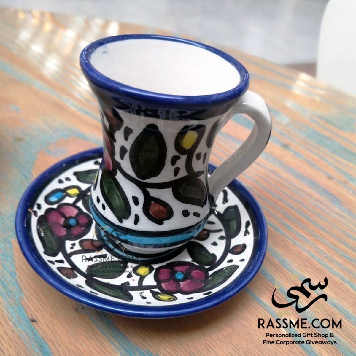 Handmade Palestinian Ceramic Tea Cup Pottery - Rassme