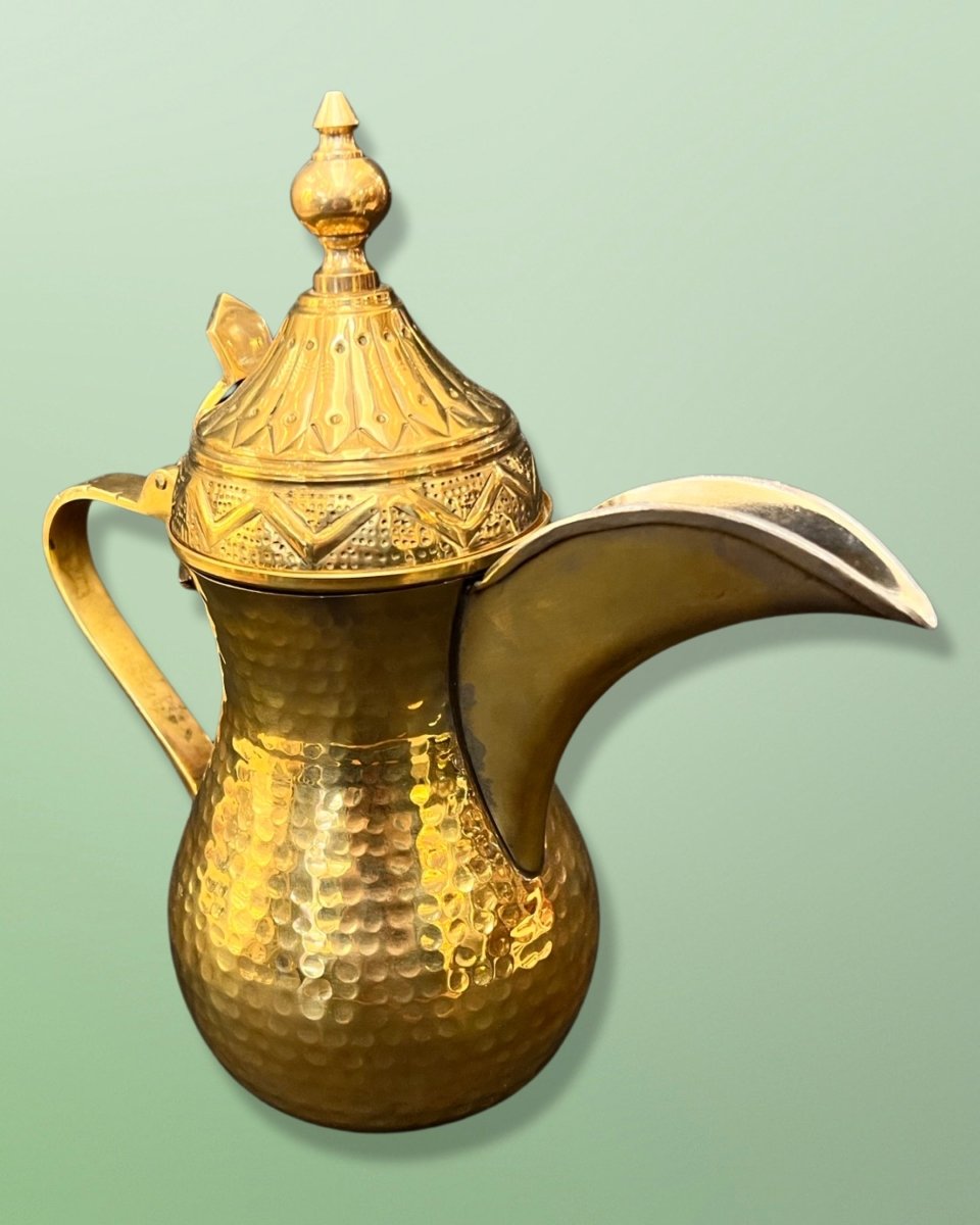 Pure Copper Solid Brass Arabian Coffee Pot Dalleh دلة قهوة - Rassme