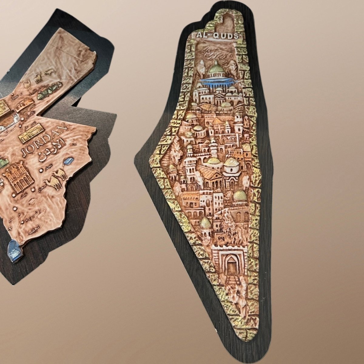 Wooden and 3D Resin Palestine Map Wall Hanging Decor - Rassme